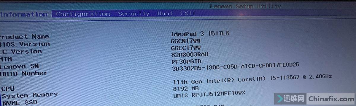 首发LENOVO IDEAPAD 3_15ITL6_NM-D471 BIOS-迅维网-维修论坛